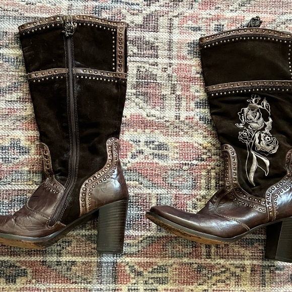 Mark Nason | Shoes | Womens Mark Nason Embroidered Brown Suede And ...
